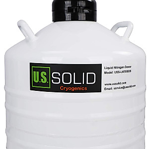 U.S.SOLID 30L Cryogenic Container Liquid Nitrogen LN2 Tank Dewar with Straps 6 Canisters