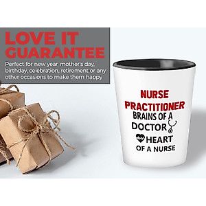 Nurse Shot Glass 1.5Oz - Idea for Nurses week Nursing Student Nurse Appreciation Week Future Doctor NICU - Nurse Practitioner Brains of a Doctor Heart