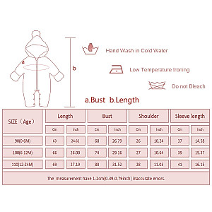 Happy Cherry Baby Winter One Piece Snowsuit with Hood Gloves Zipped Toddler Padded Sleepsuit Navy