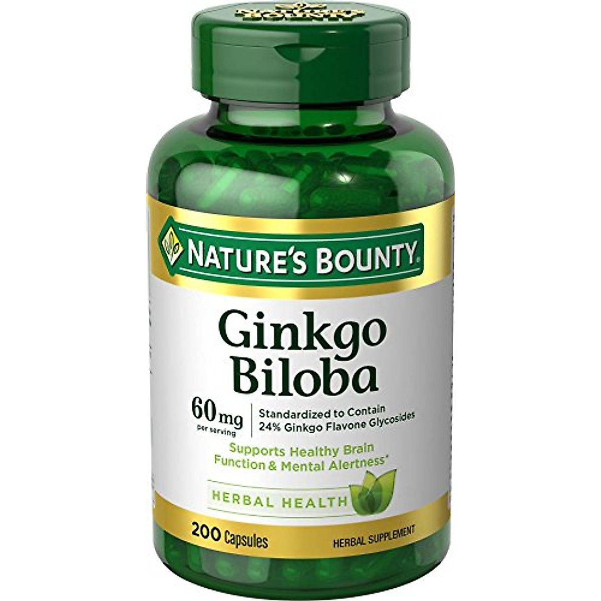Nature's Bounty Ginkgo Biloba 60 Mg, 200 Capsules (17243)