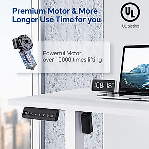 SohoTeco Motorized Standing Desks, Electric Stand Up Desk with Ultra Stable Construction and Cable Management,adjustable Height Desk with Memory Preset Design for Home Office Use 48x24 in White