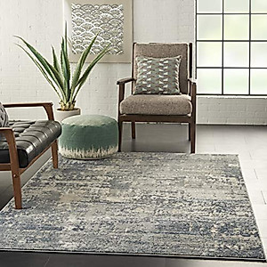 Nourison Concerto Abstract Grey/Beige 5'3" x 7'3" Area -Rug, Easy -Cleaning, Non Shedding, Bed Room, Living Room, Dining Room, Kitchen (5x7)