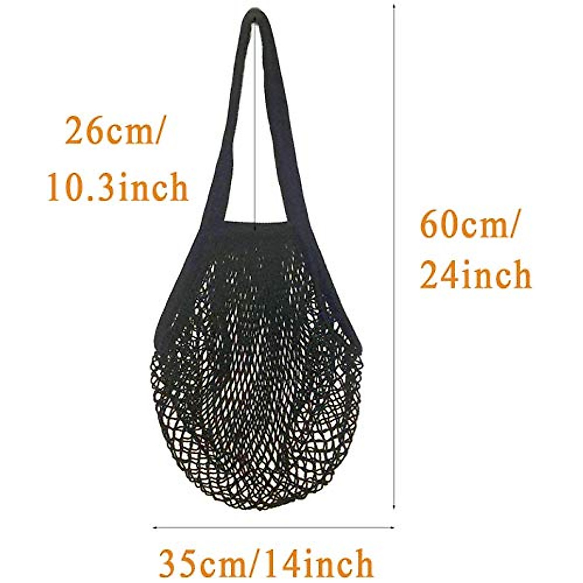 Reusable Cotton Mesh Grocery Washable Bag Black
