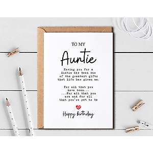 To My Auntie - Auntie Birthday Card - Auntie Is The Greatest Gifts In My Life - Birthday Card For Auntie - Gift For Auntie Card- Christmas Gifts For Auntie