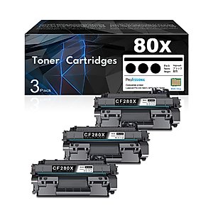 80X Black Toner Cartridge Compatible Toner Cartridge Replacement for HP 80X Toner Cartridge CF280X Used for Laser Pro 400 M401n, M401dn, M401dw, M401dne, M425dw, MFP M425dn Printer (New Chip, 3 Pack)