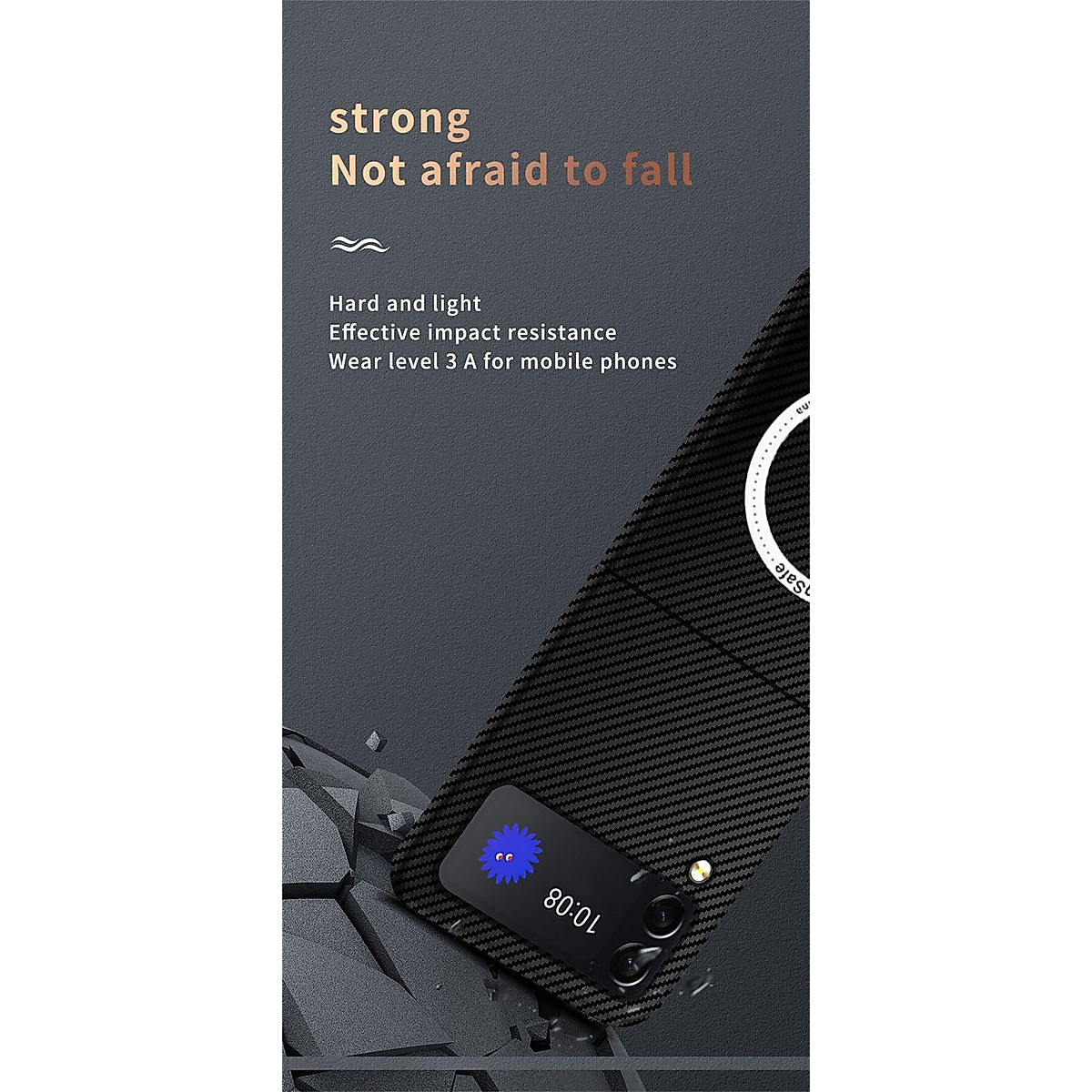 Carbon Fiber Magnetic Phone Cases for Samsung Galaxy Z Flip 3 Z Flip 4 5G Hard PC Back Cover,Z5,for Z Flip 3