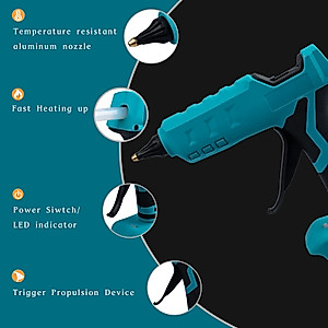 Mellif Cordless Hot Glue Gun for Makita 18V Battery, Handheld Electric Power Glue Gun Full Size for Arts & Crafts & DIY with 20 0.43" Glue Sticks (Battery Not Included)