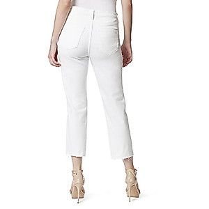 Jessica Simpson womens Spotlight High Rise Slim Straight Crop Jeans, White - Destruction, 27 US