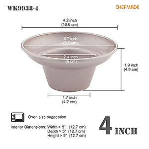 CHEFMADE Muffin Cake Pan, Nonstick 4-Inch 4Pcs Cupcake Pan Set Muffin Cake Pan, Nonstick 4-Inch 4Pcs Cupcake Pan Set