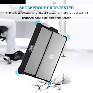 Youtec for Surface Go 3 Case Surface Go 2 Case, Surface Go Case, Shockproof Rugged Folio Surface Go 3/ Go 2/ Go Protective Case Cover Compatible with Microsoft Surface Go 2/ Go 3/ Go 10 inch Tablet