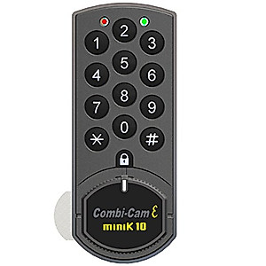 FJM Security Products Combi-Cam E, 7910-K10, Electronic Cabinet Lock, Black Finish, Small