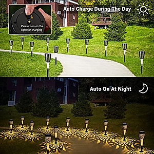 Brizled Solar Pathway Lights, 4 Pack Solar Garden Lights, Super Bright LED Solar Walkway Lights Outdoor Waterproof Retro Solar Landscape Lights for Path Garden Walkway Driveway Backyard Lawn Decor