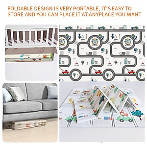NuoPeng Foldable Baby Play Mat Crawling Mat Kids Folding Mat Large XPE Foam Portable Lightweight Waterproof Double Side Indoor or Outdoor Using Non Toxic for Babies, Infants, Toddlers