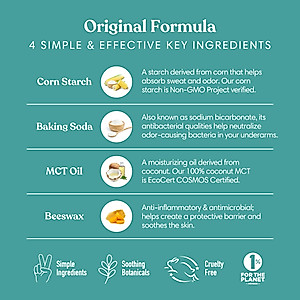 HUMBLE BRANDS Original Formula Aluminum-free Deodorant. Long Lasting Odor Control with Baking Soda and Essential Oils, Rosemary Mint, Pack of 1