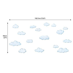 DECOWALL DS9-1702 Clouds Kids Wall Stickers Wall Decals Peel and Stick Removable Wall Stickers for Kids Nursery Bedroom Living Room décor