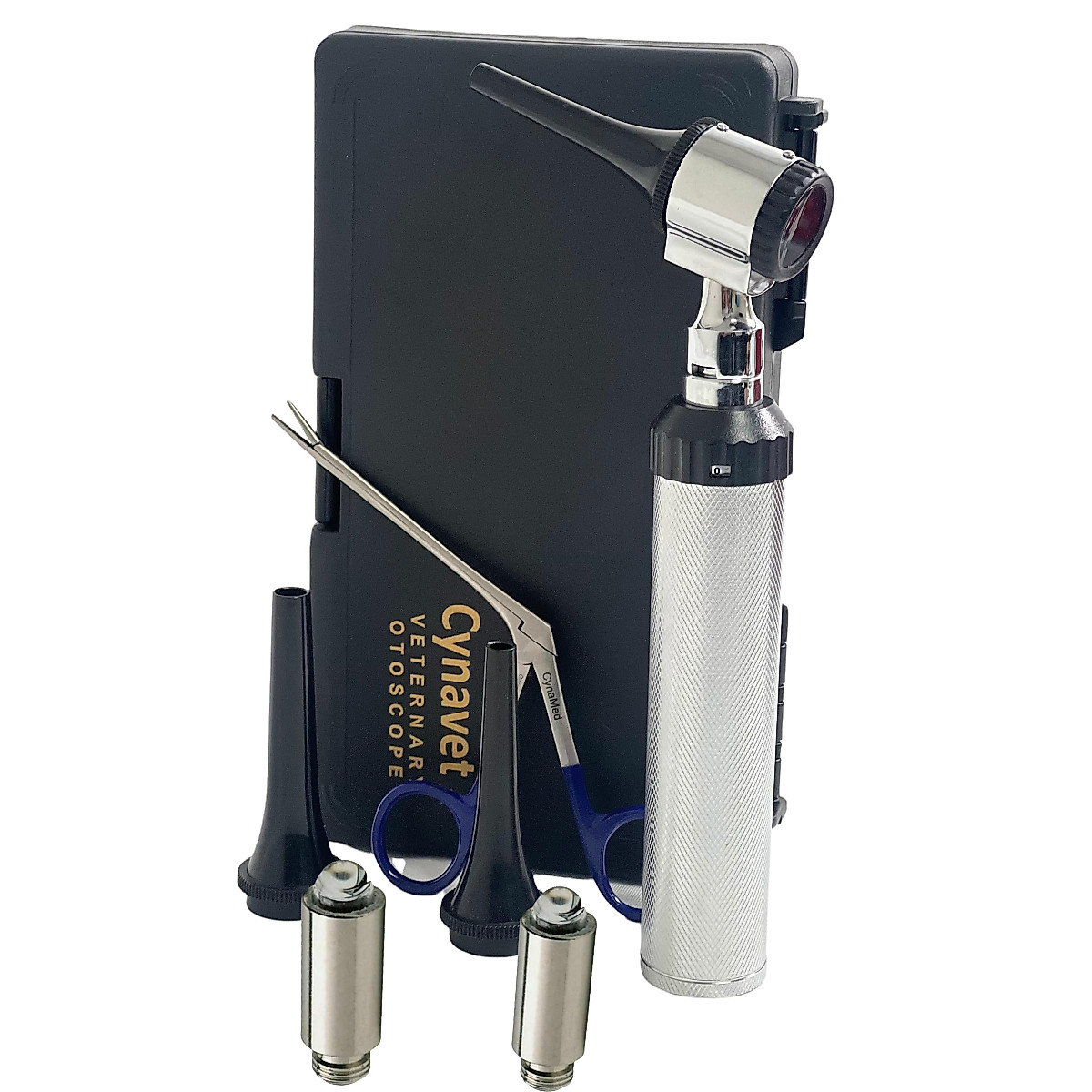 New Led Lense Veterinary Operating Otoscope Kit Plus 1 Forceppk plus1 Bulb Cynamed