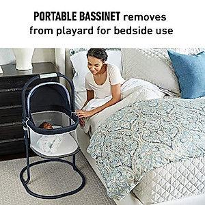 Graco Pack 'n Play Day2Dream Bassinet Playard | Features Portable Bedside Bassinet, Diaper Changer, and More, Hutton