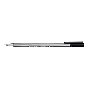 Staedtler Triplus Fineliner Pens, 0.3mm, Black, Pack of 10 (334-9)