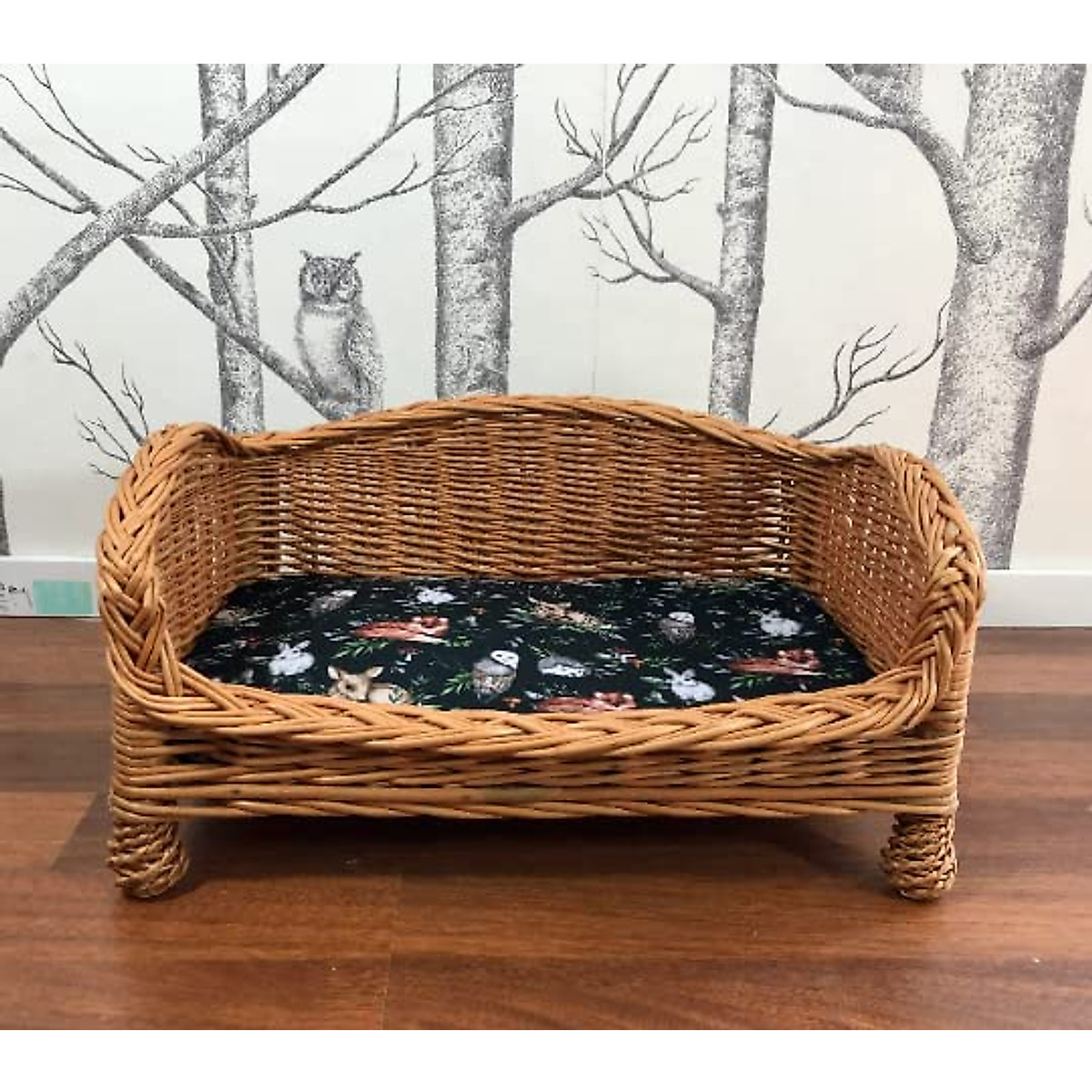 Wicker Pet Cot, Dog Bed with waterproof cushion