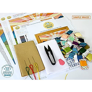 Mandala Hummingbird K309 Counted Cross Stitch KIT#2. Threads, Needles, Fabric, Clippers, Needle Threader and Printed Pattern Inside. Embroidery Pattern Kit