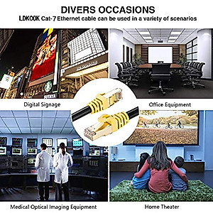 LDKCOK Cat 7 Internet Cable 150ft, Cat7 Outdoor Ethernet Cable 150 ft, 26AWG Heavy-Duty Cat7 Networking Cord Patch Cable RJ45 Transmission Speed 10Gbps,Transmission Bandwidth 600Mhz LAN Wire