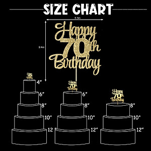 Happy 70th Birthday Cake Topper - 70th Anniversary Cake Topper,happy 70th Birthday Cake Topper,70 Cake Topper Gold,70th Birthday Cake Topper,70th Anniversary Cake Topper Gold Party Decorations