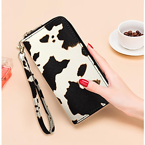 Fanwill Leopard Print Wallet For Women Cheetah Wristlet Purse Zip Around Card Holder(leopard 1)