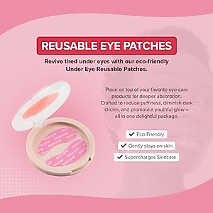 SKIN GYM Reusable Eye Patches for Dark Circles & Eye Puffiness, Reusable Under Eye Patches for Wrinkles & Eyebags, Silicone Eye Patches Reusable for Stress Relief, Reusable Wrinkle Patches, 1 pair