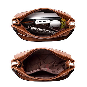 Montana West Large Hobo Bag Leather Purses and Handbags for Women Top Handle Shoulder Satchel Handbags Leather Tote Purse for Women MWC-047ABR