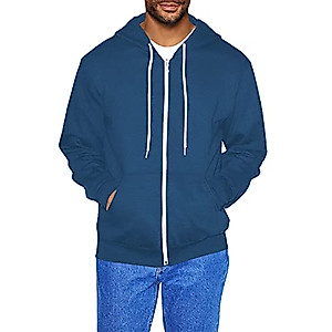 American Apparel Men's Flex Fleece Long Sleeve Zip Hoodie, Sea Blue, 2X-Large
