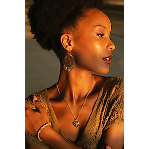 Barzel 18K Gold Plated Filigree Cut-out Dangling Chandelier Earrings - Made in Brazil