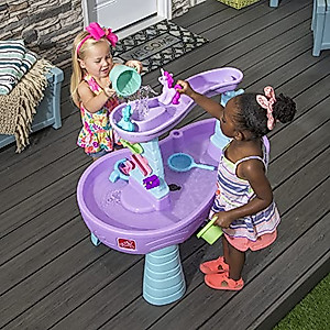 Step2 Rain Showers & Unicorns Water Table – Kids Purple Water Play Table with 13-Pc Unicorn Accessory Set