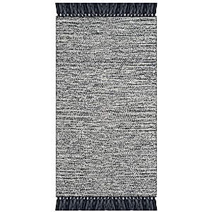 SAFAVIEH Montauk Collection 2'3" x 7' Grey MTK610M Handmade Tassel Cotton Runner Rug