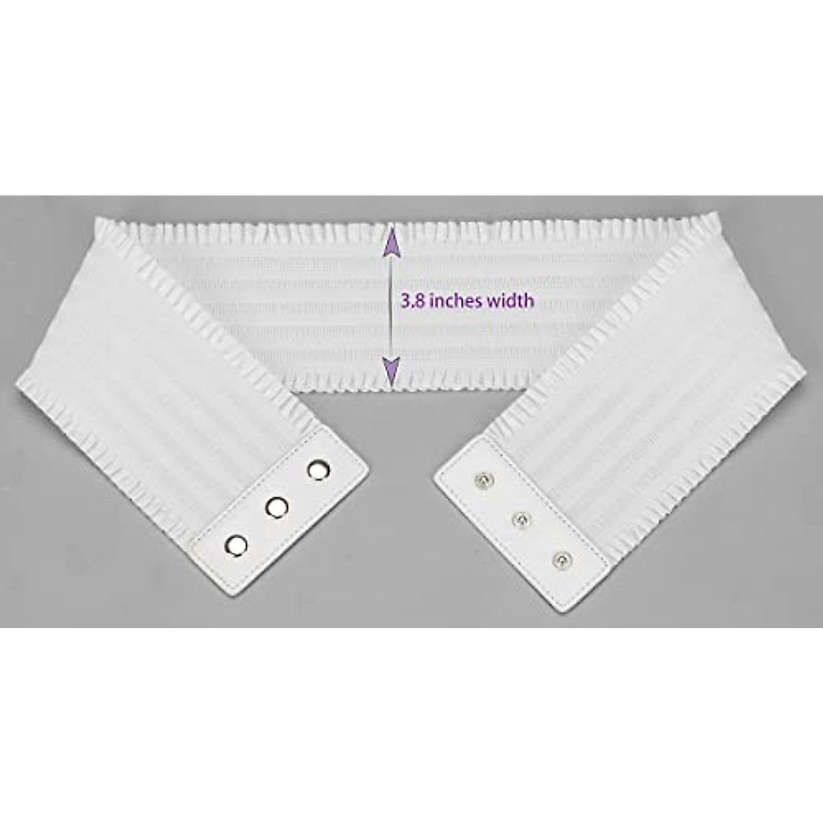 ALAIX Women's Wide Belt Stretchy Dress Belts Elastic Snap-Button Corset Belts for Women Waist Belt Waistband White(Fits 33~37 inches)