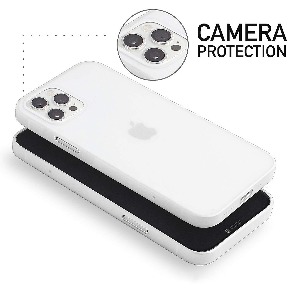 totallee Thin iPhone 12 Pro Case, Thinnest Cover Ultra Slim Minimal - for iPhone 12 Pro (2020) (Frosted Clear)