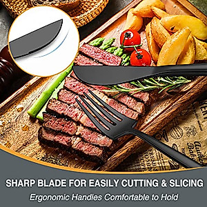 Matte Black Silverware Set 30 Piece, Wildone Stainless Steel Flatware Set Service for 6, Cutlery Utensil Sets for Home Restaurant, Include Knife Fork Spoon Set, Dishwasher Safe