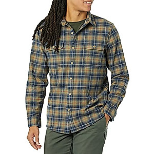 Goodthreads Men's Standard-Fit Long-Sleeve Stretch Flannel Shirt, Dark Blue/Multi Color/Plaid, XX-Large Tall