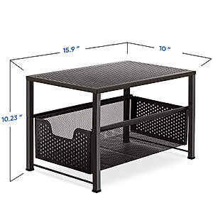 Bextsware Auledio Stackable Multi-Function Under Sink Cabinet Sliding Basket Organizer Drawer, Bronze