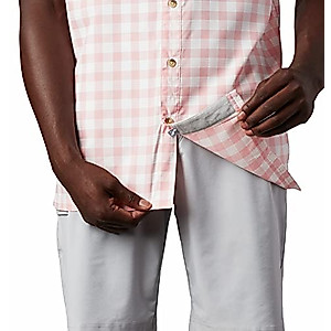Columbia Men's Super Slack Tide Camp Shirt, Sorbet Palaka Plaid, Large