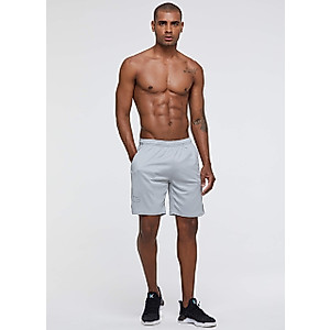 G Gradual Men's 7" Workout Running Shorts Quick Dry Lightweight Gym Shorts with Zip Pockets (2 Pack: Black/Gray Medium)