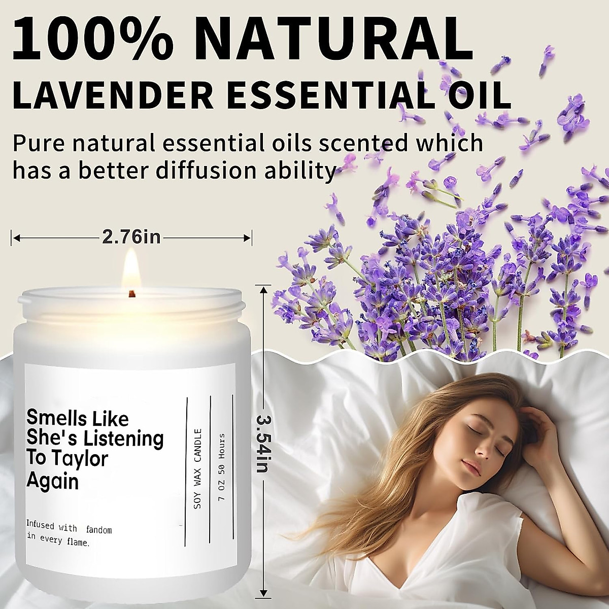 Music Lover Scented Candle with Lavender Scent -Merch Gifts for Party Decorations, Handcrafted, Long-Lasting Candle for Mother's Day Nurse Graduation Christmas Gift