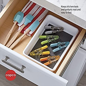 Copco Basics Drawer Organizer, 9.06 x 6.13 x 2.1-Inches, White/Charcoal Gray