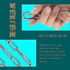 XIANYI 304 Stainless Steel Clothesline,Heavy Duty Outdoor Clothesline,Outdoor Clothesline Chain Clothes Windproof Anti-Slip,Travel Clothesline 3 M/9.8 FT, Silver