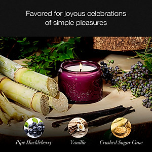 Voluspa Santiago Huckleberry, Petite Candle Jar, 3.2 Ounce, 25 Hour Burn Time, All Natural Wicks and Coconut Wax for Clean Burning, Vegan, Poured in the USA