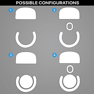 2 Sets of Hyperslides Rounded Edges Mouse Feet, Mouse Skates, Mouse Pads for Logitech G PRO X Superlight Wireless Gaming Mouse Feet Replacement(0.8mm, Smooth, Pure White PTFE) Pro Performance Upgrade