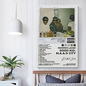 OFITIN Kendrick Poster Lamar - Good Kid Maad City Poster Album Cover Poster for Room Aesthetic Poster Decorative Painting Canvas Wall Art Living Room Posters Bedroom Painting 12x18inch(30x45cm)