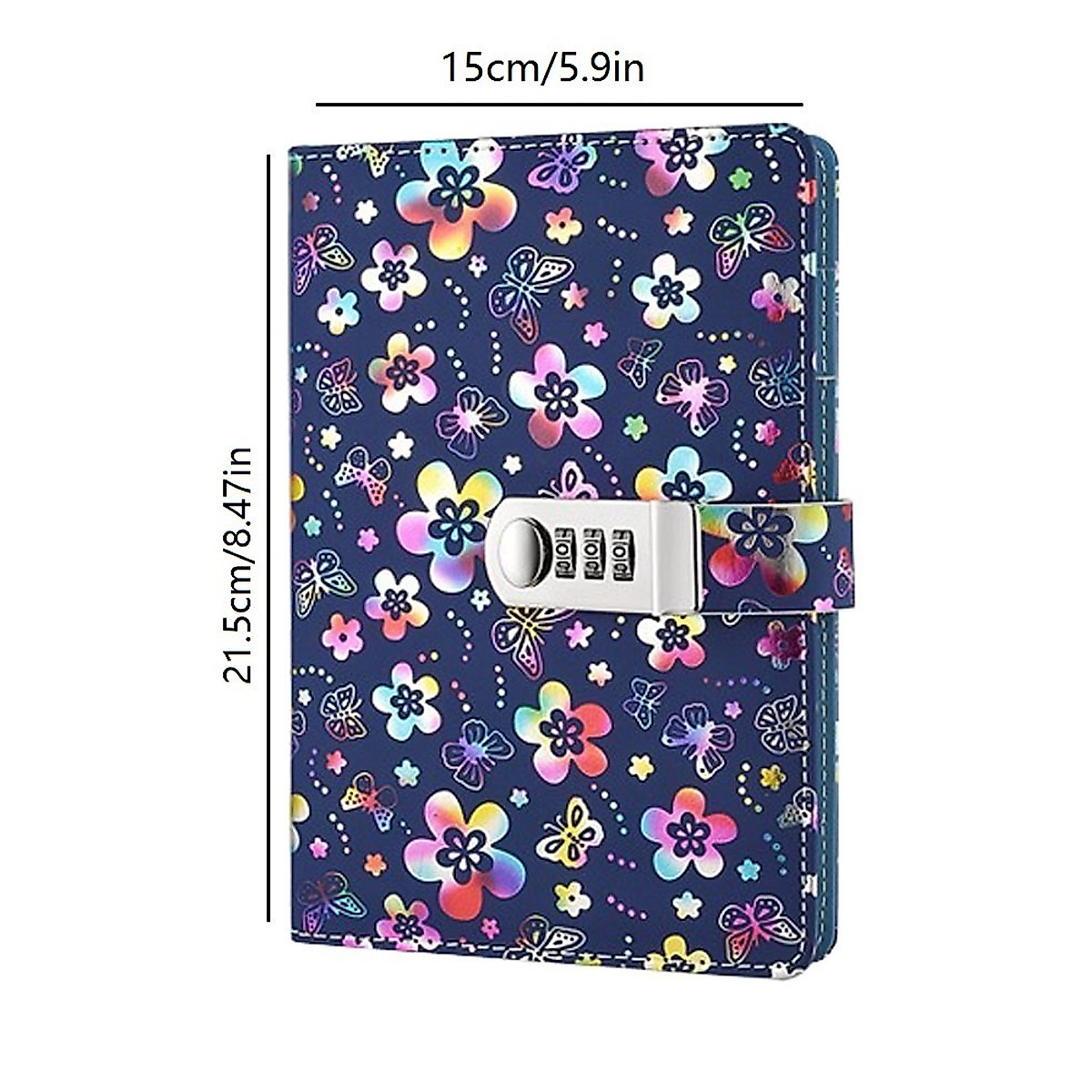 koboome PU Leather Diary with Lock, A5 Size Diary with Combination Lock Digital Password Journal Locking Journal Diary (Multicolor)