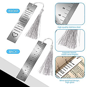 TIESOME Christian Bookmark Gifts for Women Inspirational Bible Verse Bookmark Two-Sided Straight Rulers Metal Bookmarks Book Lovers Birthday Christmas for Friend Bookworms Book Club Religious Gift