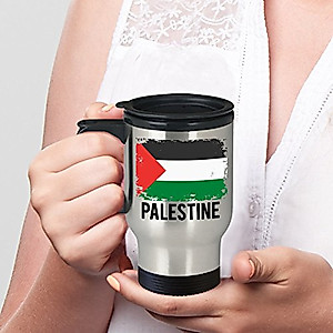 Palestine Flag Travel Coffee Mug Funny Gifts - Palestinian Pride Flag Hometown Country Pride, Travel, Souvenir, Vintage Palestine Flag Cup Tumbler