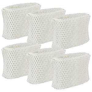 Funmit WF2 Humidifier Filter Replacement for Vicks Kaz Humidifier Starry Night Cool Mist V3500N V3700 V3100 V3900 Sunbeam 1118 1119 Honeywell HCM-300T HCM-350 WA-8D Enviracaire ECM-500 6 Pack